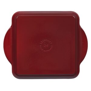 Le Creuset Enamaled Cast Iron Square Griddle, 9.5", Cerise