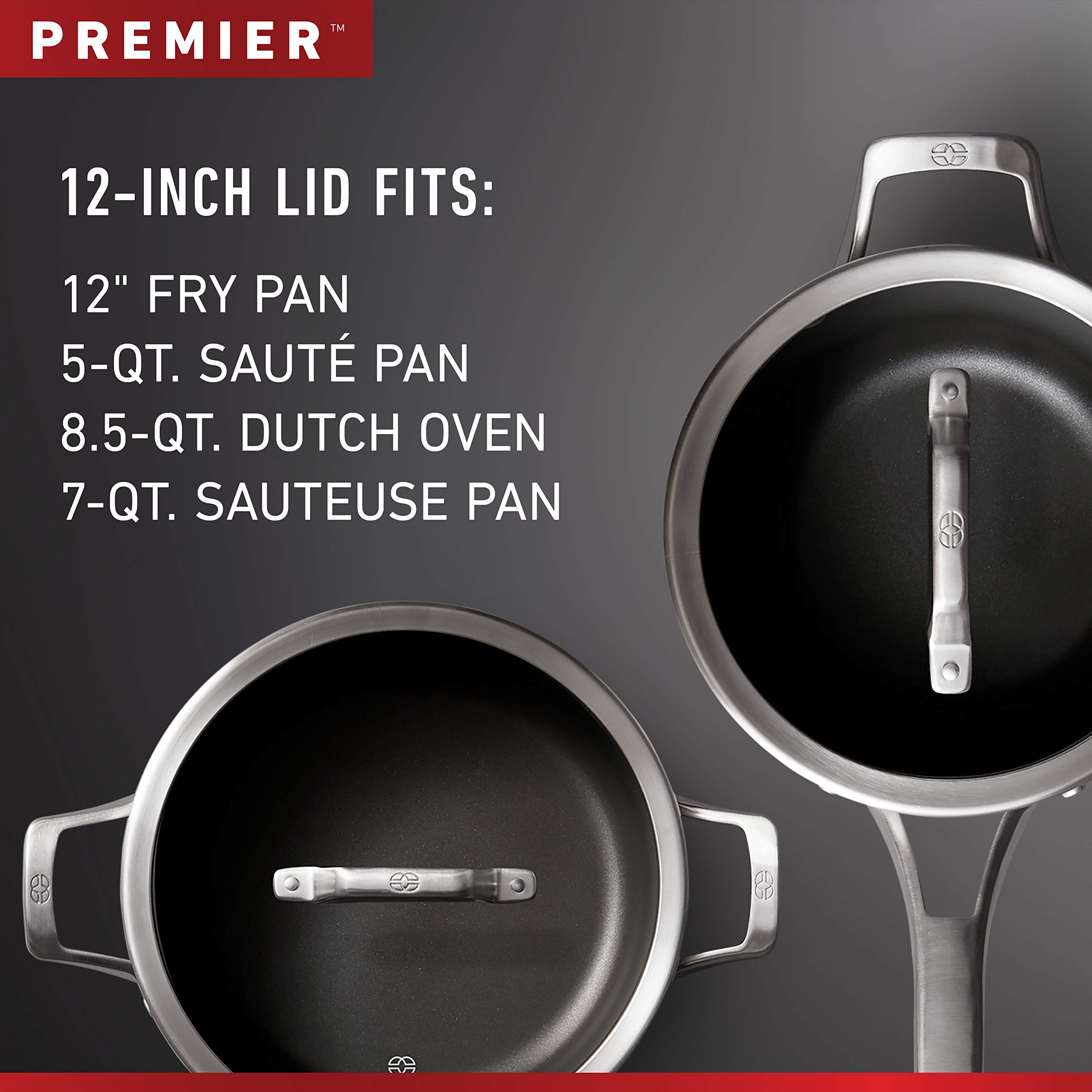 Calphalon Premier 10-Inch and 12-Inch Glass Lid Combo