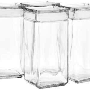 Anchor Hocking 2 Quart Stackable Glass Jar with Lid (8 piece, all glass)