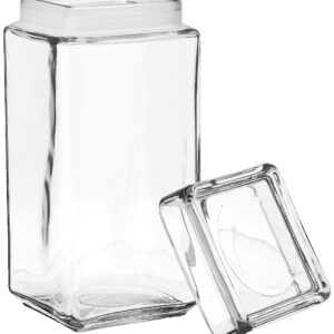 Anchor Hocking 2 Quart Stackable Glass Jar with Lid (8 piece, all glass)