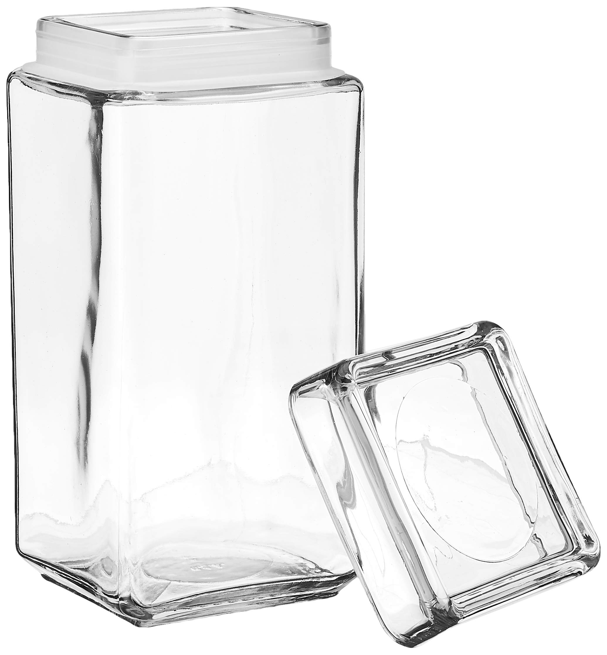 Anchor Hocking 2 Quart Stackable Glass Jar with Lid (8 piece, all glass)