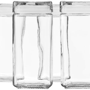 Anchor Hocking 2 Quart Stackable Glass Jar with Lid (8 piece, all glass)