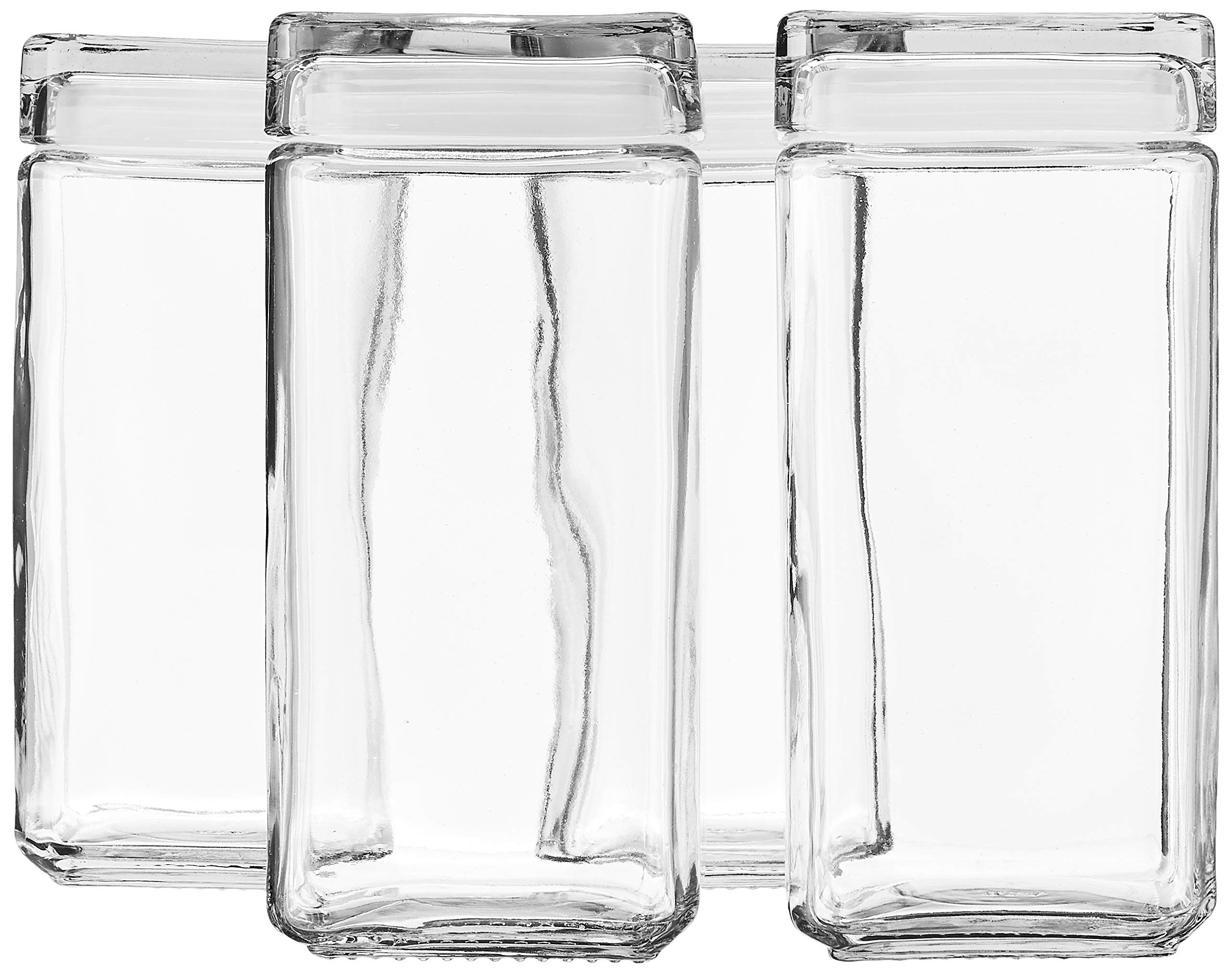 Anchor Hocking 2 Quart Stackable Glass Jar with Lid (8 piece, all glass)