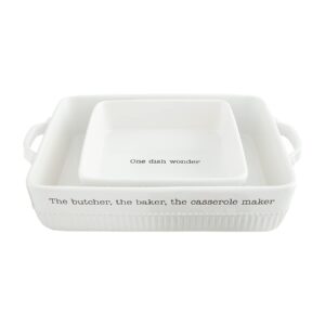 mud pie, white, circa baker set, small 8" x 9" | large 9" x 13"