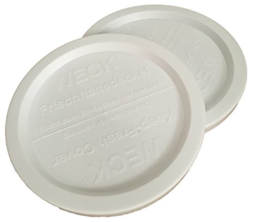 Weck Jar Keep-Fresh Plastic Lids, 2-pack (Large) Fits 740, 741, 742, 743, 738, 739, 744, 745, 748, 974 (Large = 100mm / 4)