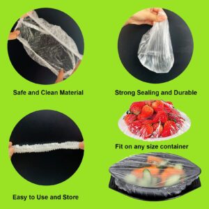 Fresh Keeping Bags 100 PCS, Reusable Elastic Food Storage Covers, Plastic Adjustable Sealing Bowl Lids, Fresh Keeping Caps, Stretch Wrap Food Covers for Outdoor Picnic Kitchen