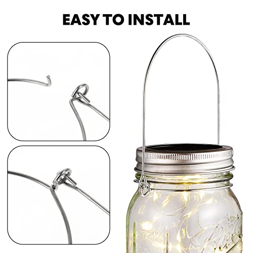 DOITOOL 8PCS Mason Jar Wire Hangers, Stainless Steel Wire Handles for Wide Mouth Mason Jar Canning Jars, Hanging Jars, Jar Hanging Hook (86mm)