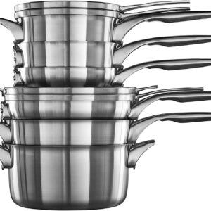 Calphalon Premier Space-Saving Stainless Steel Pots and Pans, 10-Piece Cookware Set