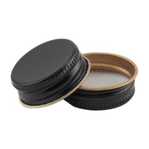 north mountain supply 28mm black metal screw caps with plastisol liner - pack of 15 leak proof lids