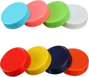 baxikly 8 pcs mouth mason jar lids canning jar lids colored 70 mm regular canning lids for plastic storage caps for mason/canning jars