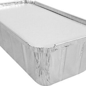 D&W Fine Pack A86 2 lb. Aluminum Foil Loaf/Bread Pan Tins w/Foil Board Lid (Pack of 25 Sets)