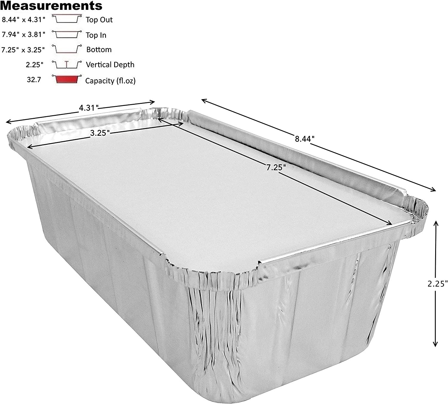 D&W Fine Pack A86 2 lb. Aluminum Foil Loaf/Bread Pan Tins w/Foil Board Lid (Pack of 25 Sets)