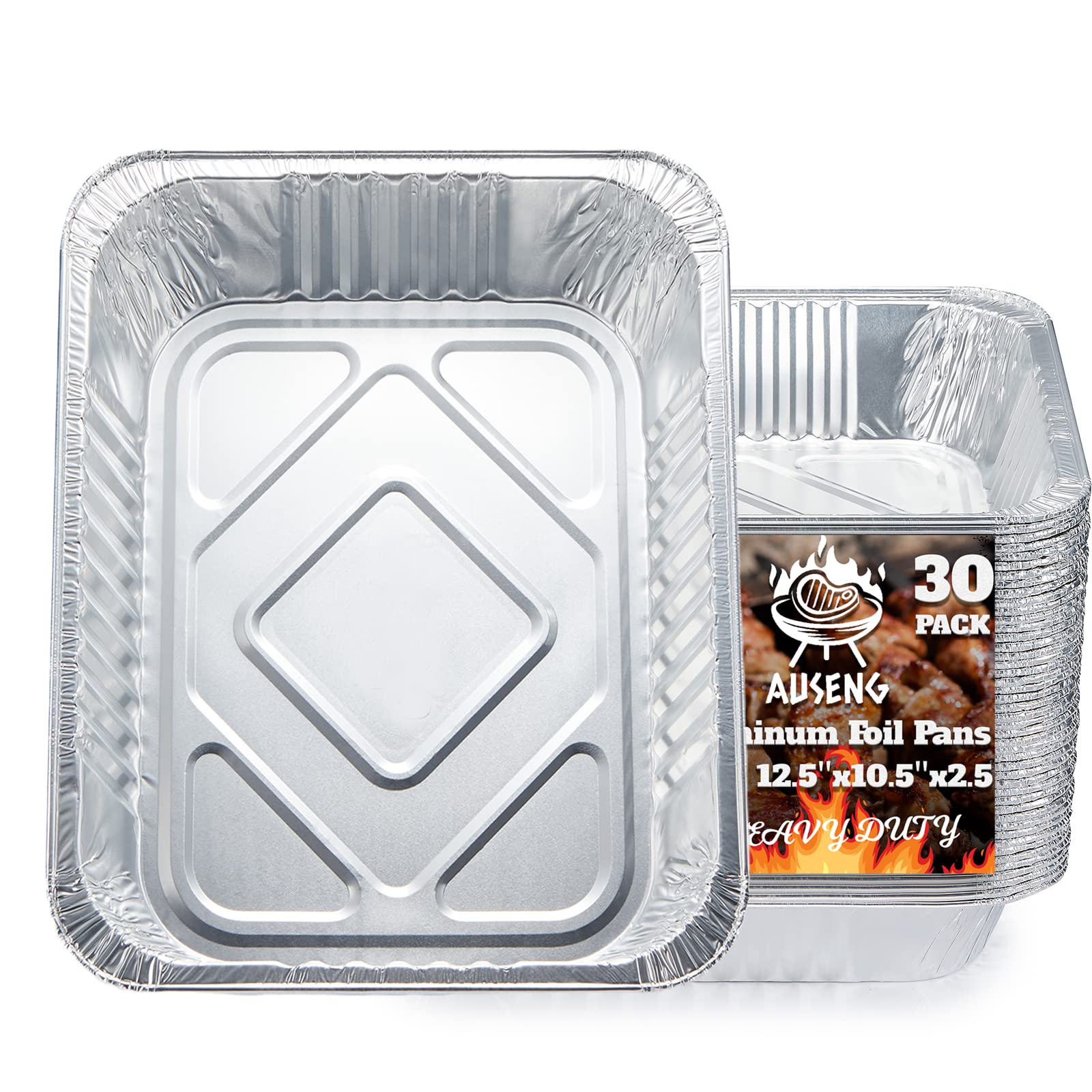 TINTUB 30 Pack 9x13 Aluminum Disposable Foil Pans-Half Size Steam Table Pans - Cookware for Baking,Grilling,Roasting,Prepping Food