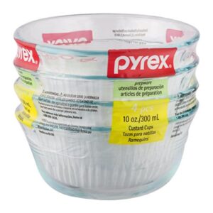 pyrex bakeware 10-ounce custard cups dessert dish (set of 4)