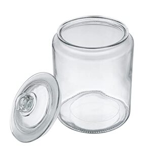 Restaurantware Vetri 1.6 Gallon Glass Storage Jar 1 Dishwashable Glass Cookie Jar - Airtight Seal Wide Opening Clear Glass Candy Jar Knob Handle Lid For Kitchen Laundry Or Storage