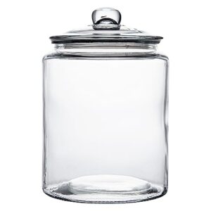 Restaurantware Vetri 1.6 Gallon Glass Storage Jar 1 Dishwashable Glass Cookie Jar - Airtight Seal Wide Opening Clear Glass Candy Jar Knob Handle Lid For Kitchen Laundry Or Storage