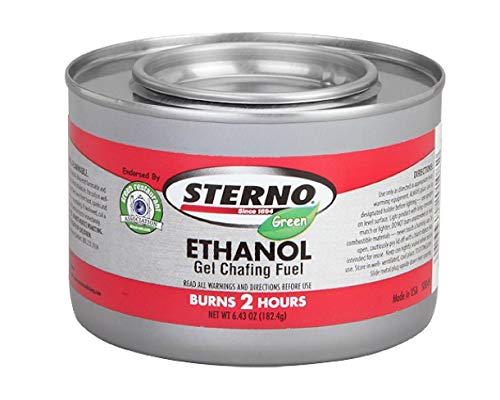 Sterno - Ethanol Gel Chafing Fuel/Burns for 2 Hours/Entertainment Cooking/Camping/Catering/Biodegradable - GRA Endorsed (Pack of 6)