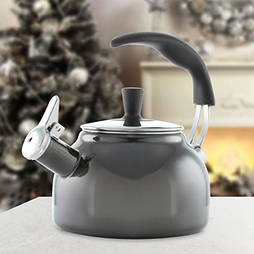 Chantal Enamel on Steel Whistling Teakettle, 1.6 quart, Onyx