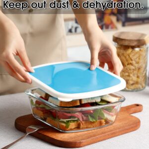 NUTRIUPS 1 QT Square Glass Baking Dish with Lid, 6x6 Baking Dish for Oven, Small Glass Food Bakeware