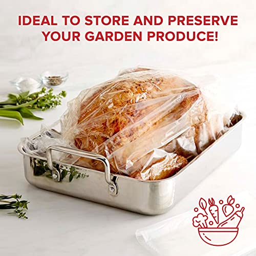 Turkey Oven Bags- Multi-Purpose Oven Bags for Cooking Baking, Roasting & Harvesting- Smell Proof Oven Cooking Bags Safe for Cooking Meats, Fish & Vegetables - Clear (15.2" x 20”) (36)