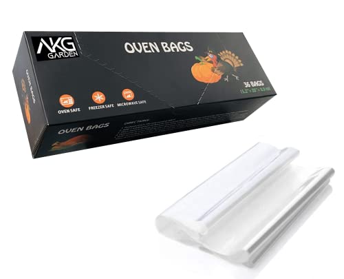 Turkey Oven Bags- Multi-Purpose Oven Bags for Cooking Baking, Roasting & Harvesting- Smell Proof Oven Cooking Bags Safe for Cooking Meats, Fish & Vegetables - Clear (15.2" x 20”) (36)