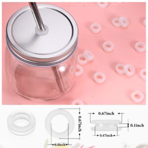 Wesiti 50 Pcs Silicone Straw Hole Grommets for Mason Canning Jar Airlock Grommet Fermenter Lid Grommet Rubber Straw Grommets for Straws, Airlock Beer Wine Plastic Bucket Fermenter Lids, 8 mm