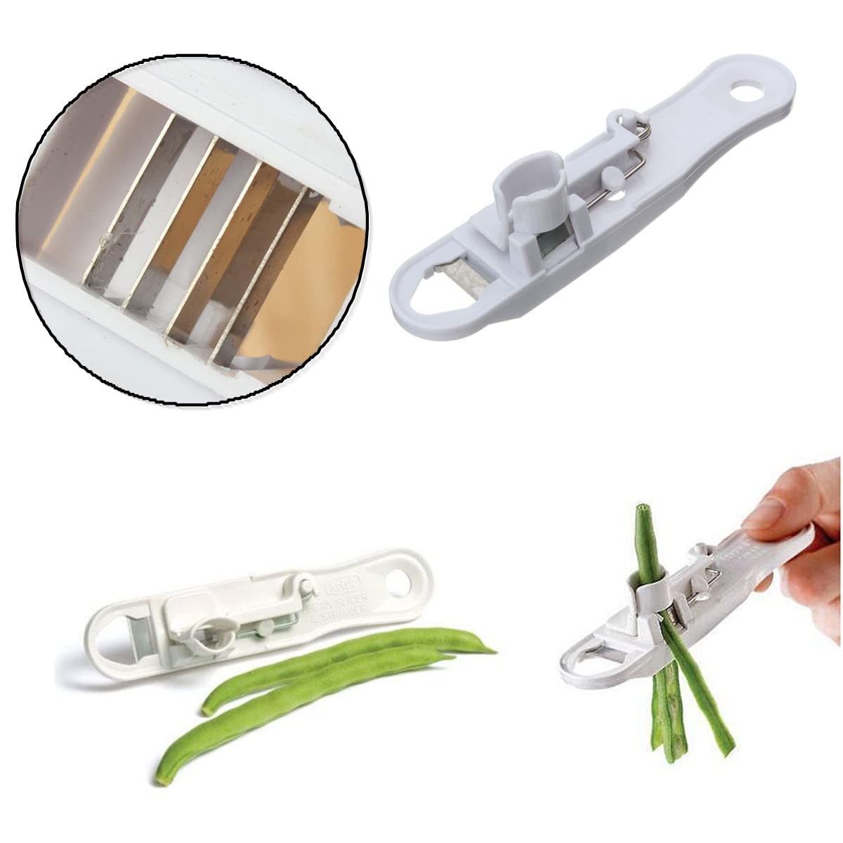 French Cut Green Beans String Bean Slicer - French Style Green Runner Bean Vegetable Slicer Cutter Remover Peeler - French Cut Green Bean Cutter