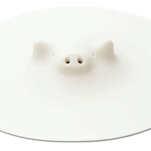 Marna K900 Pig Drop Lid, Large, 8.5 inches (21.5 cm), Silicone/White, Heated/Microwave/Dishwasher Safe