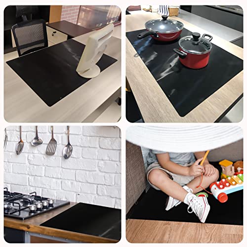 Glass Stove Top Cover Cooktop Protector for Electric Stove, 36 x 24 Inch Waterproof Heat Resistant Mat for Kitchen Counter Stovetop, Washer Dryer, Ceramic Stove, Flat Top Stove (Black)