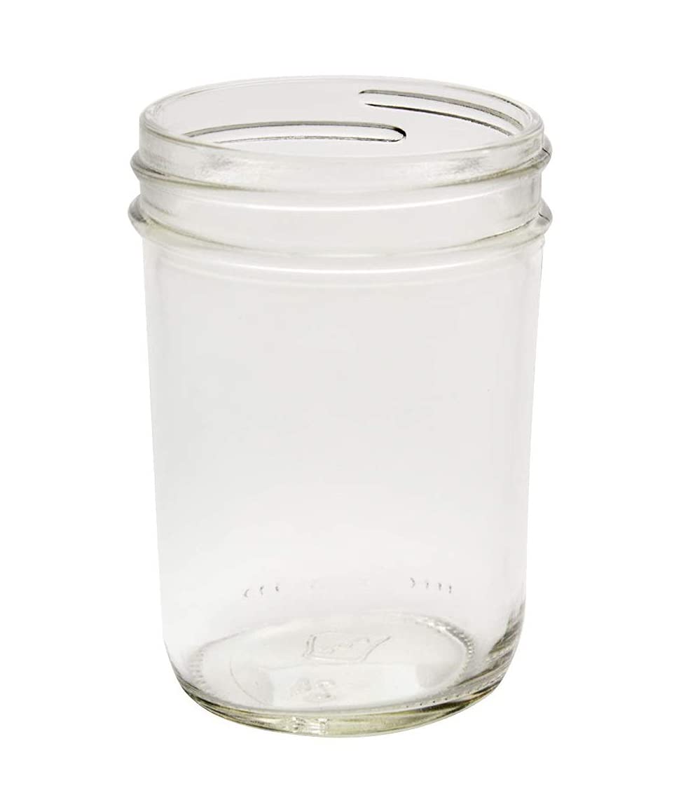 North Mountain Supply 8 Ounce Glass Regular Mouth Tapered Mason Canning Jars - No Lids - Case of 12