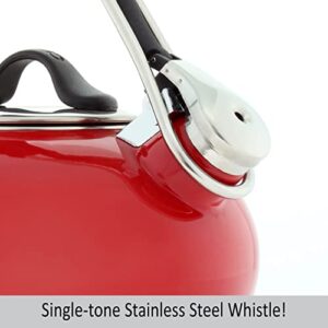 Chantal Classic Loop Enamel on Steel Whistling Tea Kettle, 1.8 quart (Red)