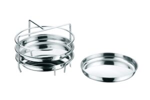 vinod idli dhokla cookers - premium stainless steel (dhokla stand, 3 tier)