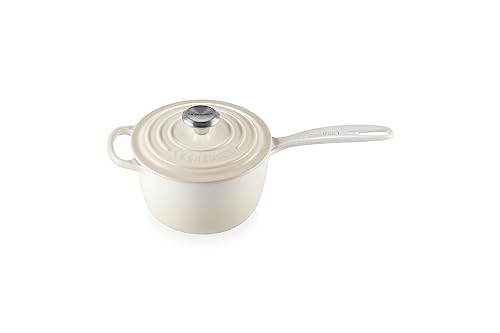 Le Creuset Enameled Cast Iron Signature Saucepan, 1.75 qt., Meringue