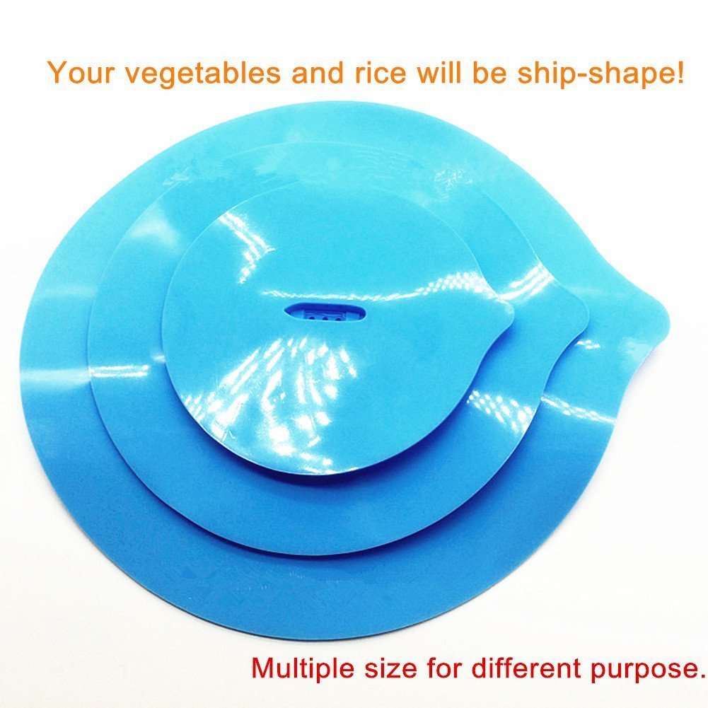 eoocvt 3pcs Steam Ship Silicone Steamer Lid Food Covers Cute Design Steaming Pot Lids and Bowl Covers Keep Food Fresh, Pack of 3