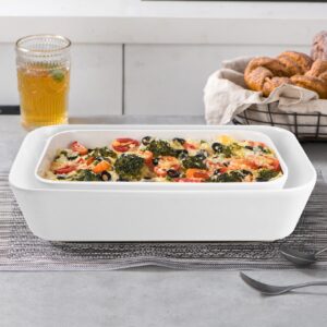 UNICASA Casserole Dishes - White Baking Dish for Oven, Ceramic Lasagna Pans 9 x 13 In, Oven Safe Bakeware Set of 3 for Kitchen Cooking, Cake, Banquet and Dinner