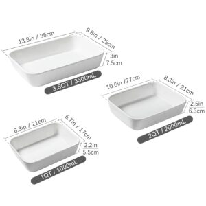 UNICASA Casserole Dishes - White Baking Dish for Oven, Ceramic Lasagna Pans 9 x 13 In, Oven Safe Bakeware Set of 3 for Kitchen Cooking, Cake, Banquet and Dinner