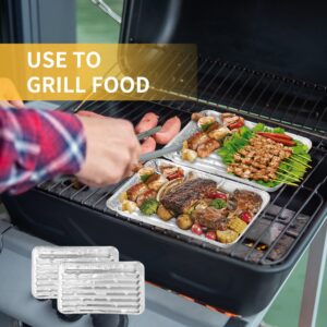 40 Pack Disposable Aluminum Broiler Pan 13 x 9 x 1inch Aluminum Foil Grill Pans, Disposable Foil Baking Sheet Pans for Oven, Baking, BBQ, Takeout