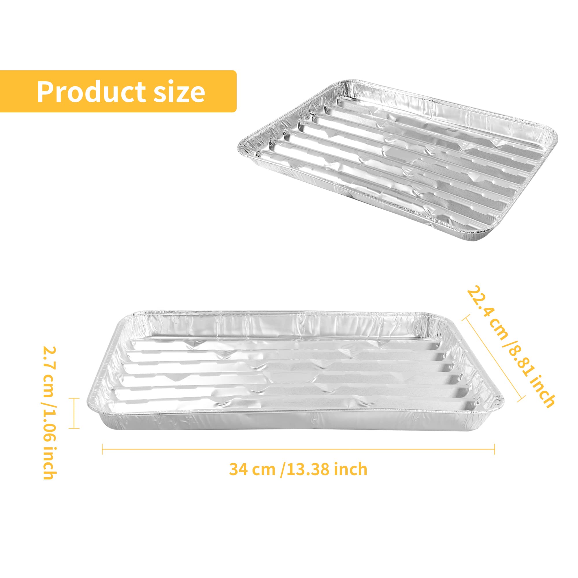 40 Pack Disposable Aluminum Broiler Pan 13 x 9 x 1inch Aluminum Foil Grill Pans, Disposable Foil Baking Sheet Pans for Oven, Baking, BBQ, Takeout