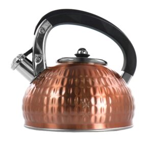 megachef 3 liter stovetop whistling kettle in copper