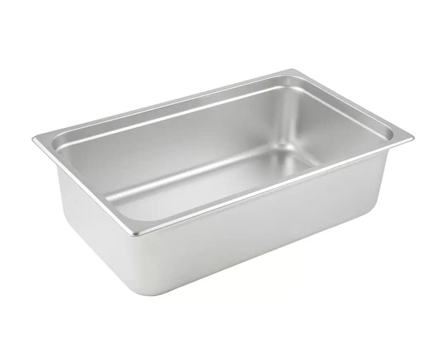 Winco SPJL-106 Steam Table Pan, Full Size, 6" Deep, Standard Weight S/S, Set of 6