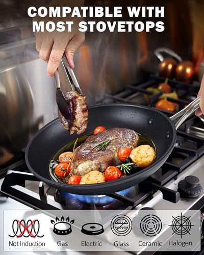 Cooks Standard 8-Piece Nonstick Hard Anodized Cookware Set, Pots and Pans Set Includes Saucepans, Stockpot, Frying Pans, Lids, Black