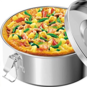 Flan Mold, Stainless Steel Flan Pan Mold with Lid(87 oz) Compatible with Instant Pot 8 qt [6qt avail] Flanera Flan Maker Quesillera Molde Para Flan, Flaneras Moldes Con Tapa