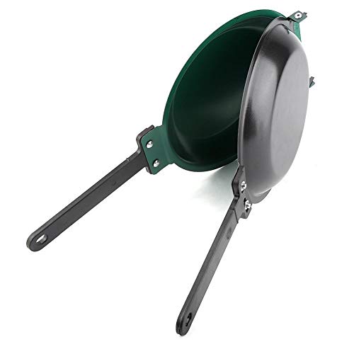 Jadeshay Non-Stick Double Side Ceramic Coating Flip Frying Pan, Durable Pancake Maker Iron Skillet for Gas Stove, Perfect for Cake Embryos (Green)