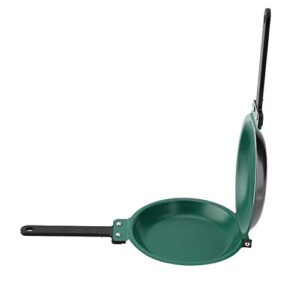 Jadeshay Non-Stick Double Side Ceramic Coating Flip Frying Pan, Durable Pancake Maker Iron Skillet for Gas Stove, Perfect for Cake Embryos (Green)