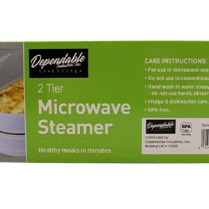 2 Tier Microwave Steamer Healthy Cooking Quick Fast Vegetables No Oil Needed! Cooks Up To 2 Dishes At One Time