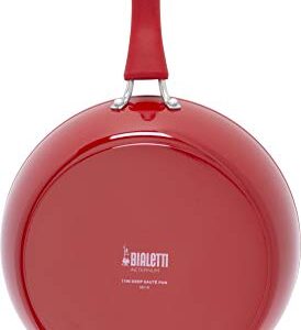 Bialetti Aeternum Ceramic Nonstick Cookware Set, 10 Piece Cookware Set, Red/White