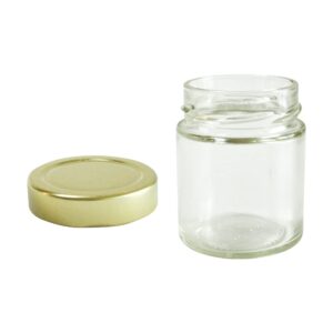 GPK4ALL 12 pieces of 5oz Deep Lug Glass Spice Bottles Spice Jars with Gold Metal Lids