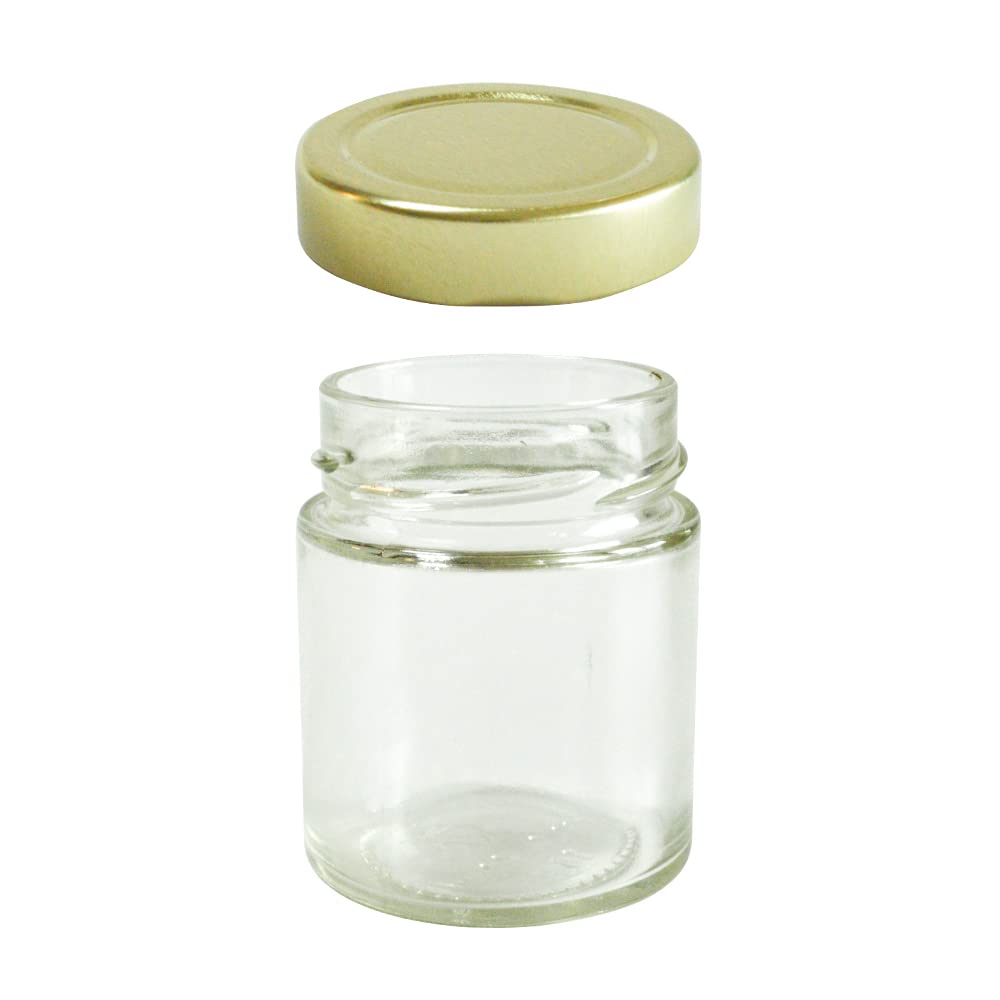 GPK4ALL 12 pieces of 5oz Deep Lug Glass Spice Bottles Spice Jars with Gold Metal Lids