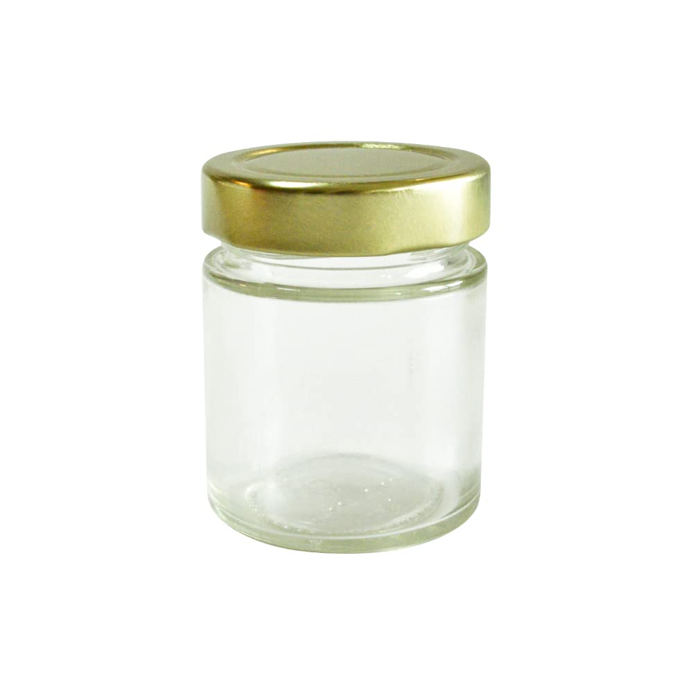 GPK4ALL 12 pieces of 5oz Deep Lug Glass Spice Bottles Spice Jars with Gold Metal Lids