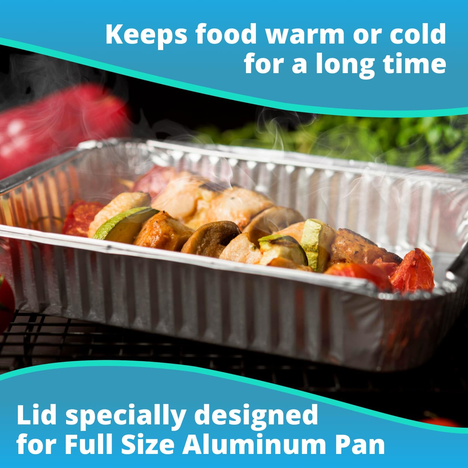 IDL Packaging Aluminum Foil Lids for Full Size Aluminum Steam Table Pans - 21" x 13" (pack of 25) - Disposable Cover for Aluminum Grill Pans - Oven & Freezer Safe - Durable Top for Aluminum Foil Pan